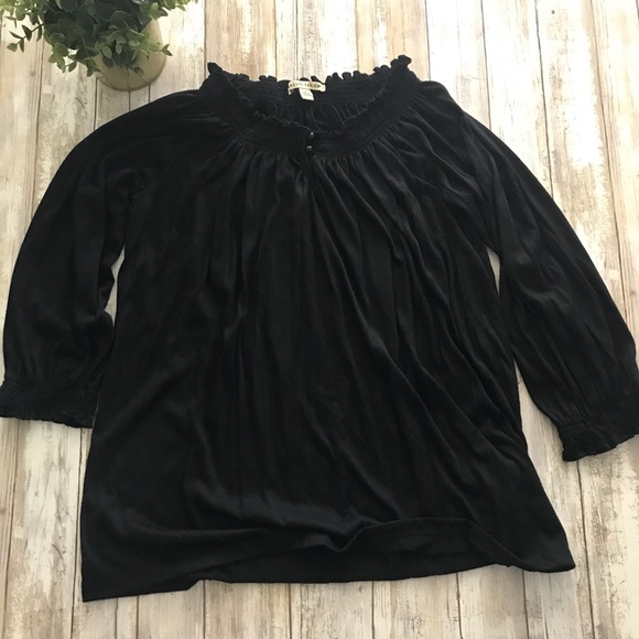 Carolyn Taylor | Tops | Carolyn Taylor Black Peasant Top Size Med A79 ...